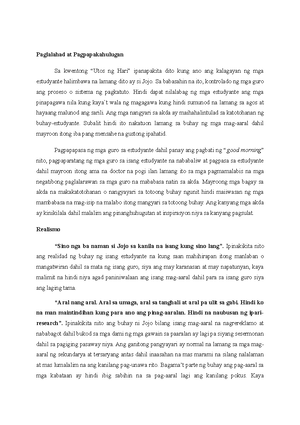 Salaysay tungkol sa karapatan ng Pangkat Minorya - “Ang di lumingon sa ...