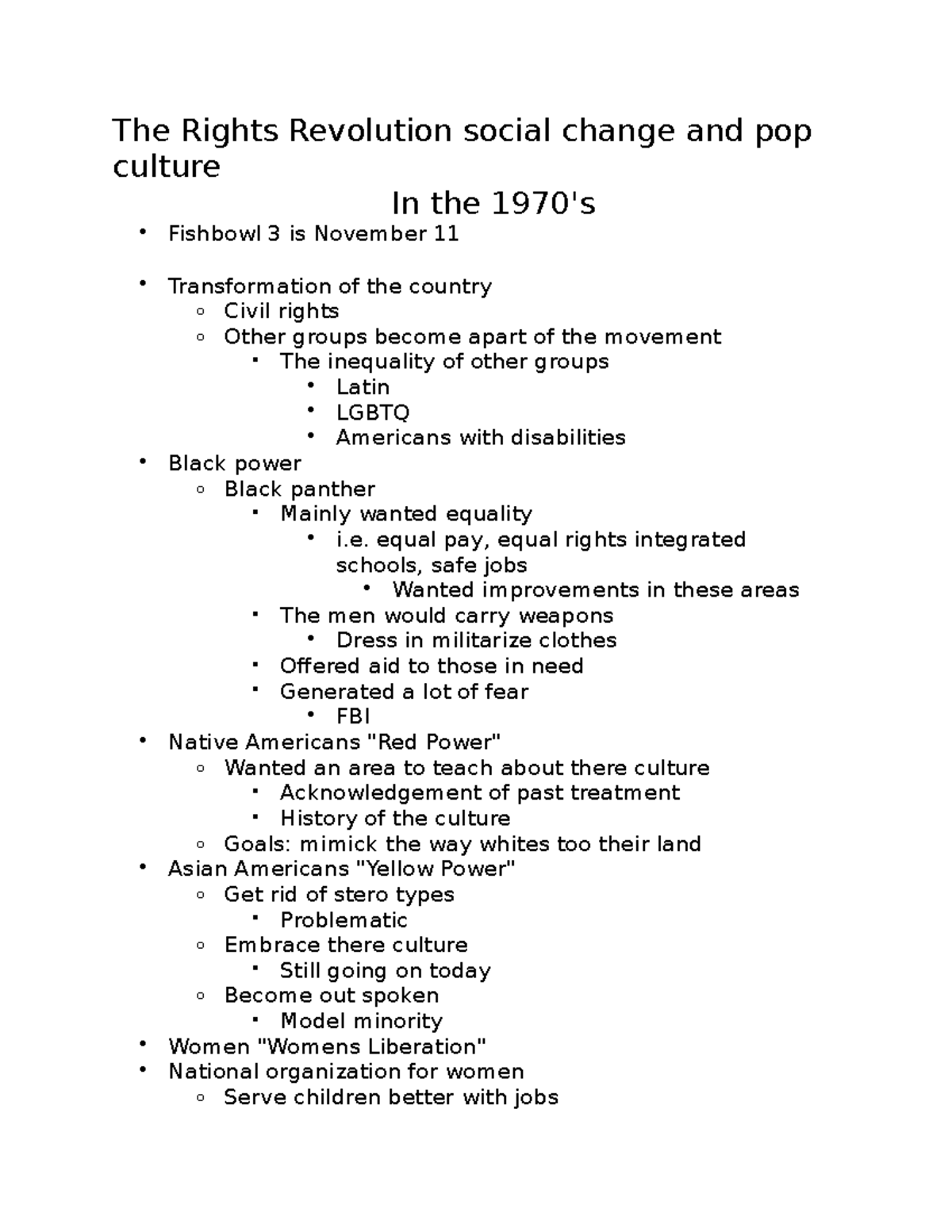 The Rights Revolution social change and pop culture - equal pay, equal ...