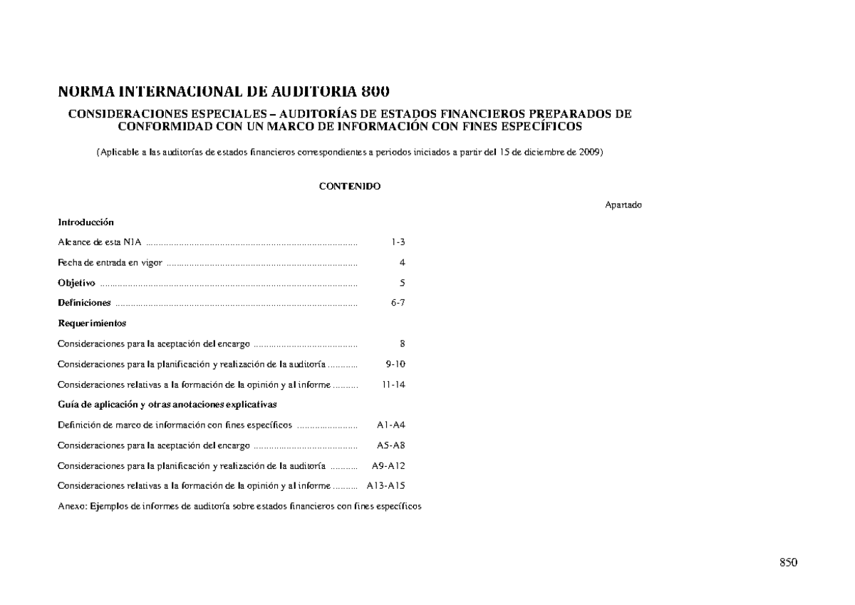 39 - NIA 800 - GUIA DE APOYO - NORMA INTERNACIONAL DE AUDITORÍA 800 ...