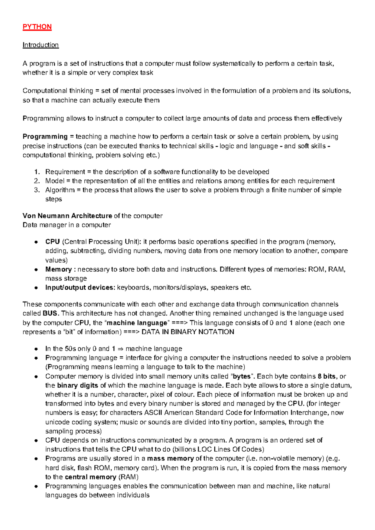 Python theory - all formulas needed for phyton part resumed - PYTHON ...