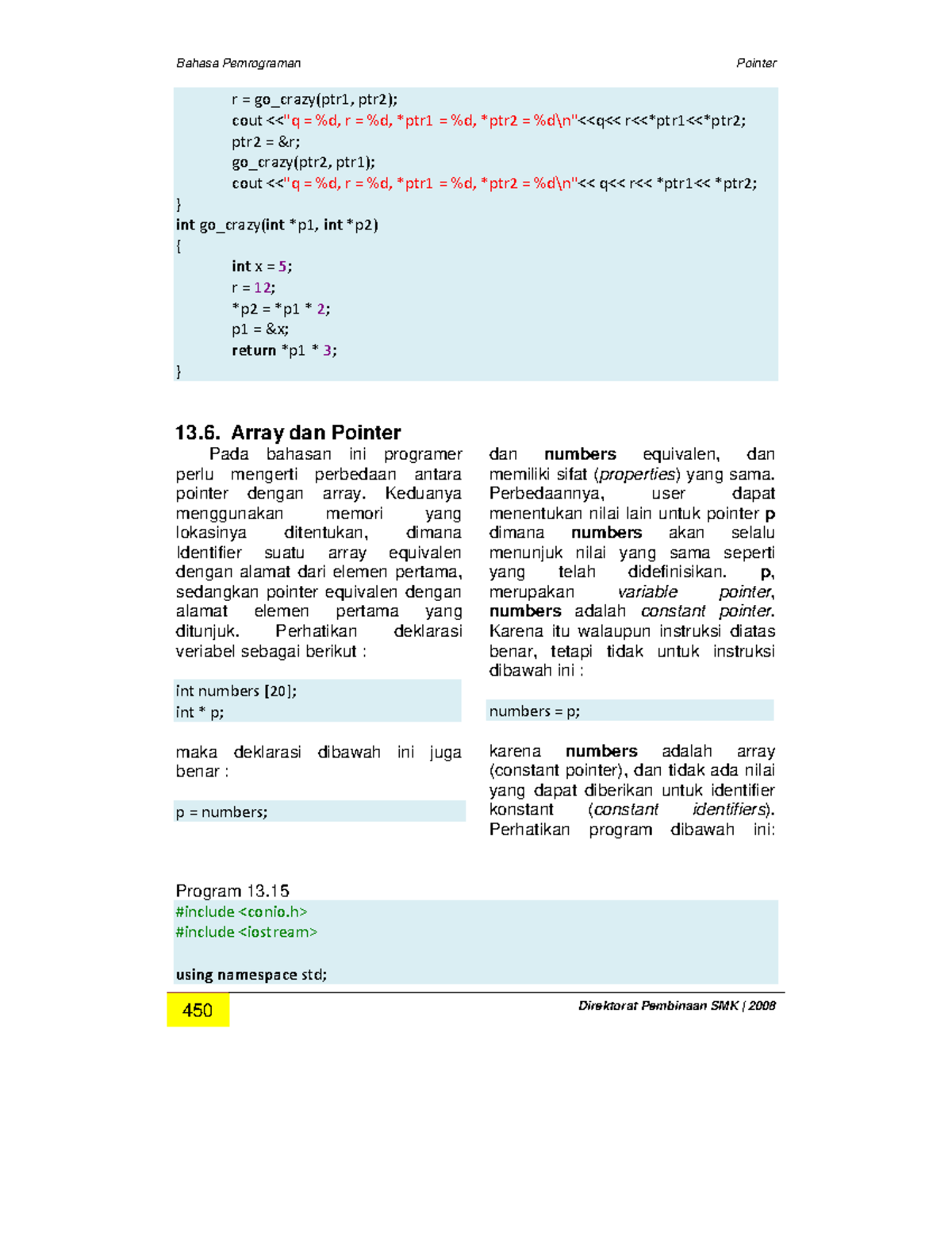 Dasar Bahasa Pemrograman-458-461 - Bahasa Pemrograman Pointer 450 Direktorat Pembinaan SMK ...