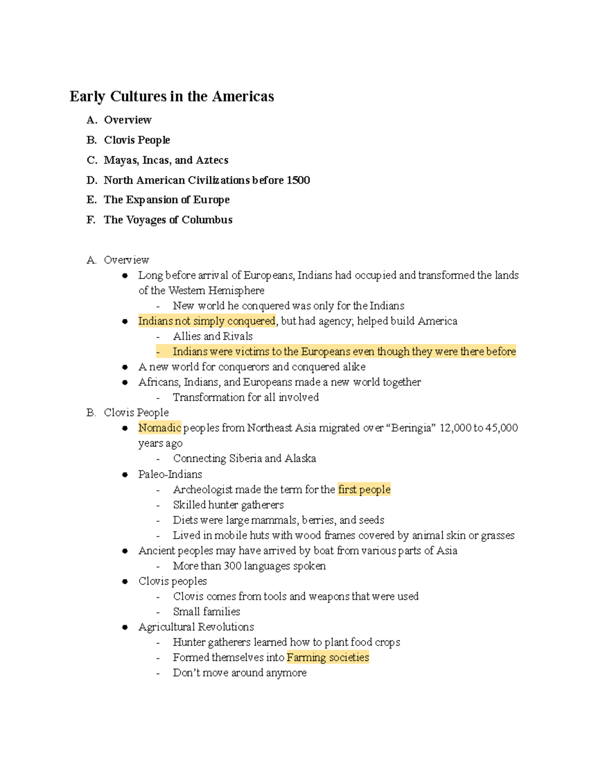 Hist 105 lec (EXAM 1)-2 - Notes for Exam 1 with Damon Bach - Early ...