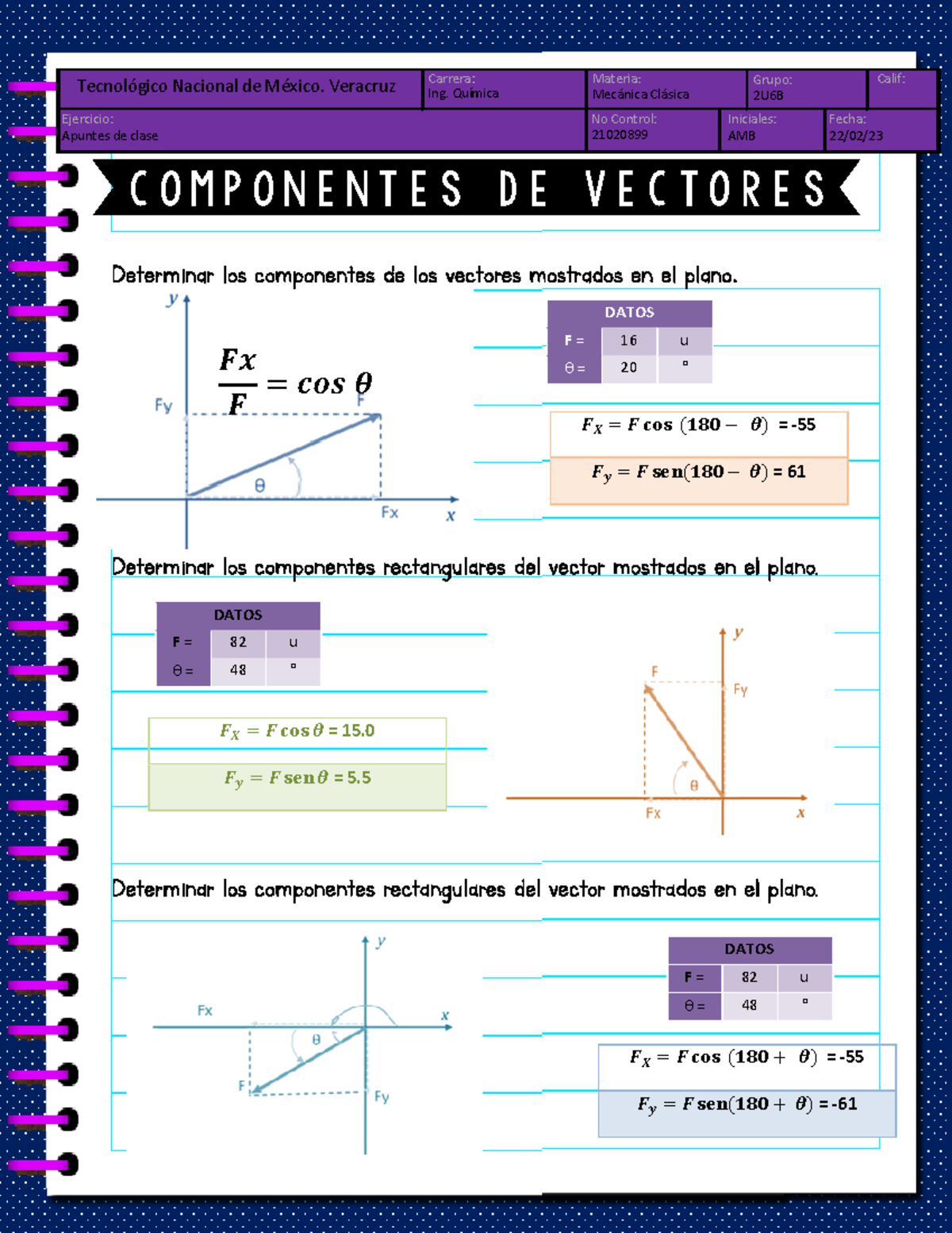 Componentes vectoriales - [COMPONENTES|DE|VECTORES] Determinar los ...