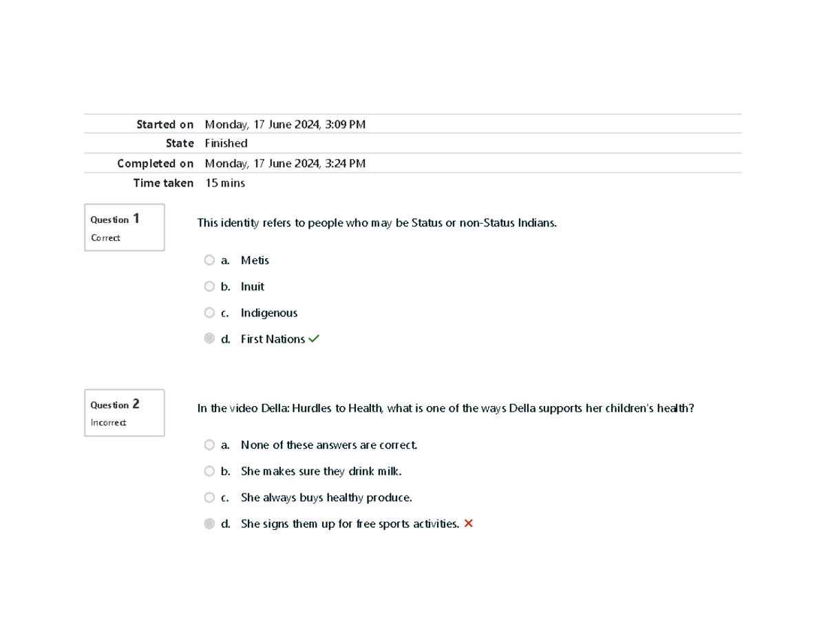 Quiz (5%) - Open June 17 from 3-7 PM CST Regina, SK Attempt review UR ...