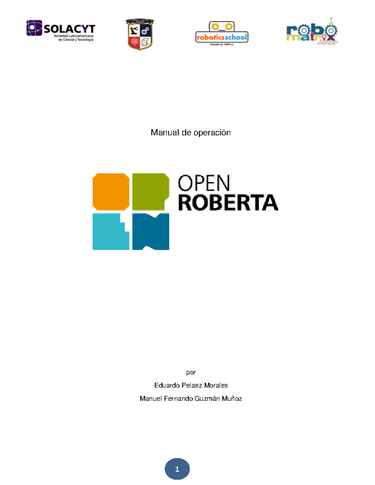 Manual Open Roberta - Manual de operación por Eduardo Pelaez Morales ...