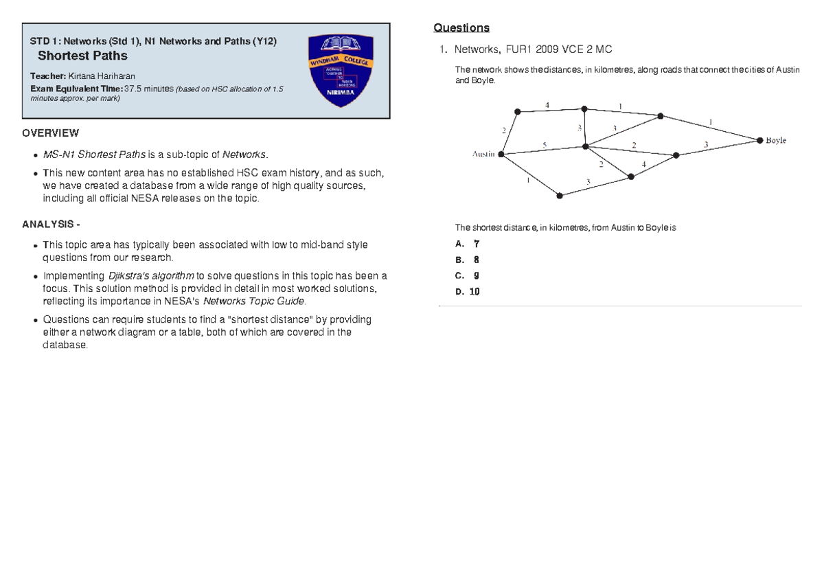 Shortest Paths - Studocu