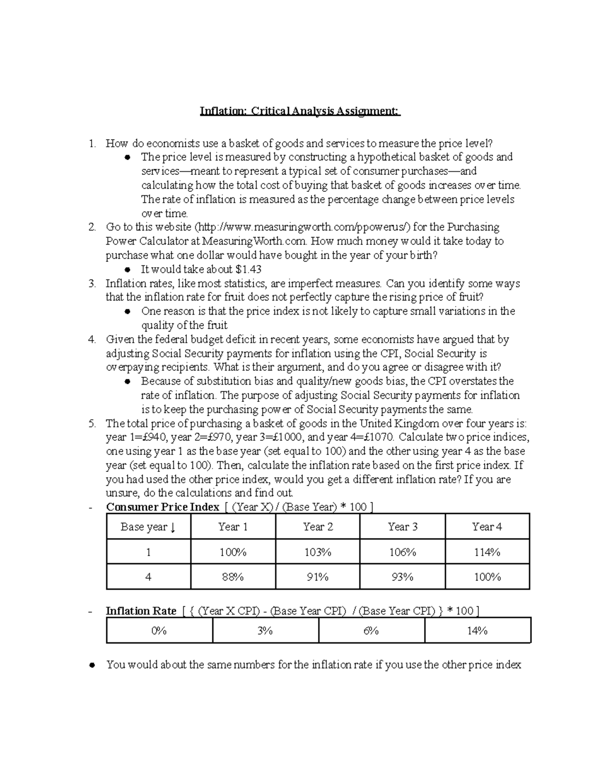 DLT Inflation Critical Analysis Assignment - Inflation: Critical ...