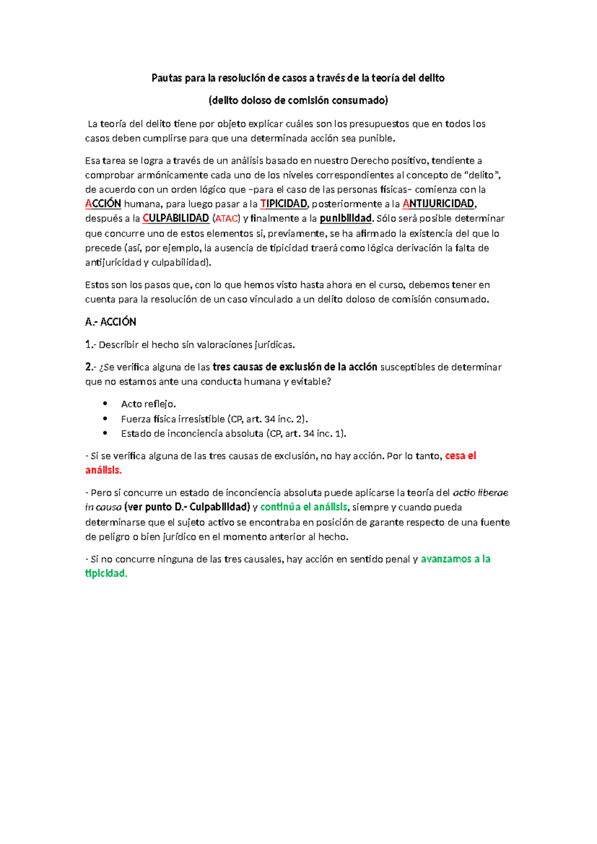Como resolver un caso penal - Pautas para la resolución de casos a través de la teoría del ...