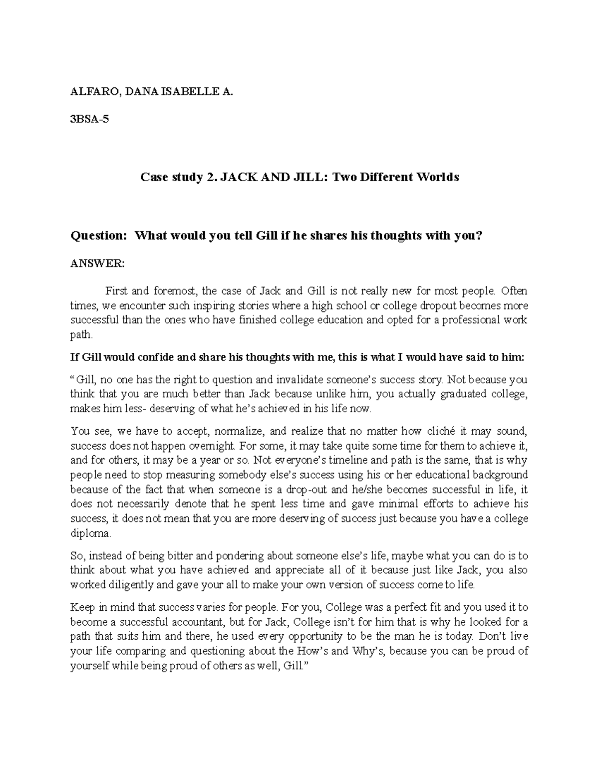 HBO CASE Study of jack and jill - ALFARO, DANA ISABELLE A. 3BSA- Case ...