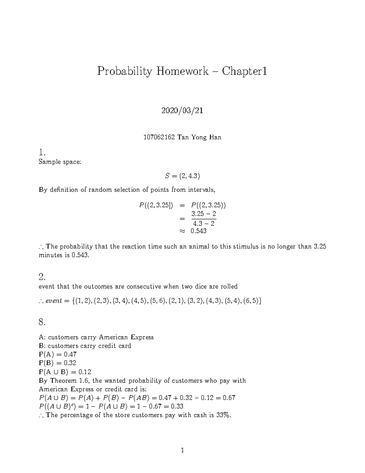 Probability_Chapter1_HW - Probability Homework – Chapter 2020/03 ...