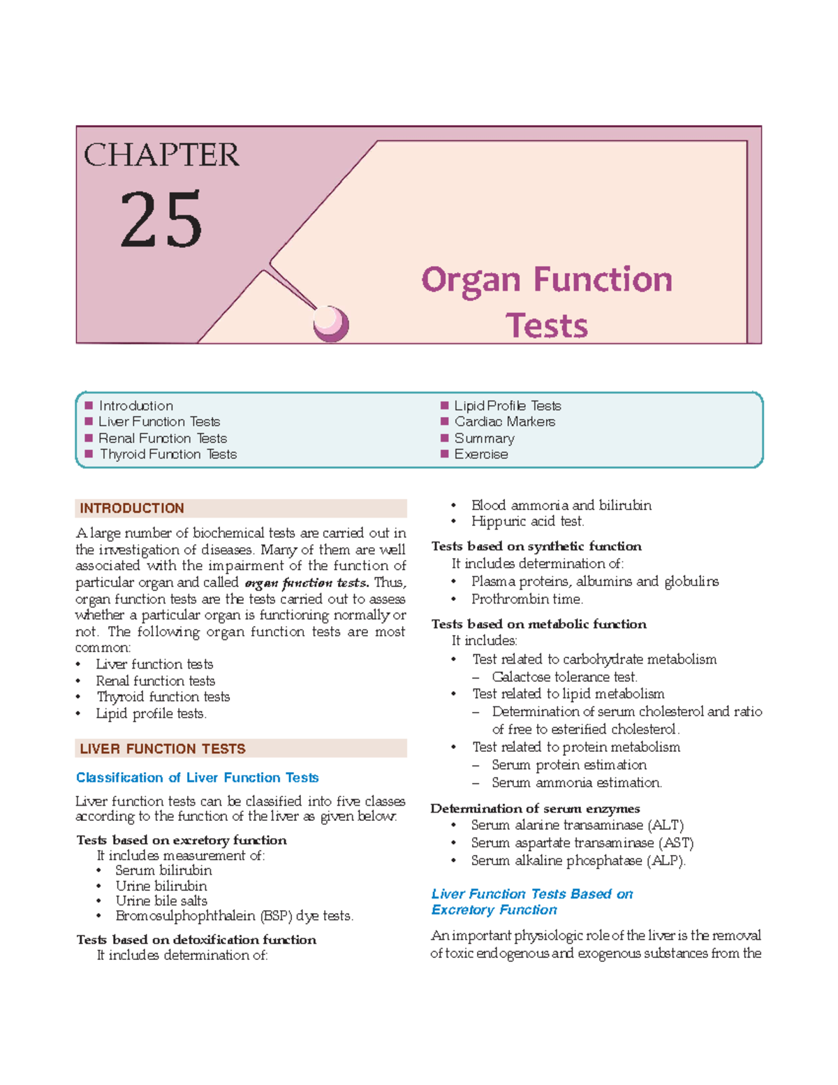 Organ Function TEST - class notes bpharm - Introduction Liver Function ...