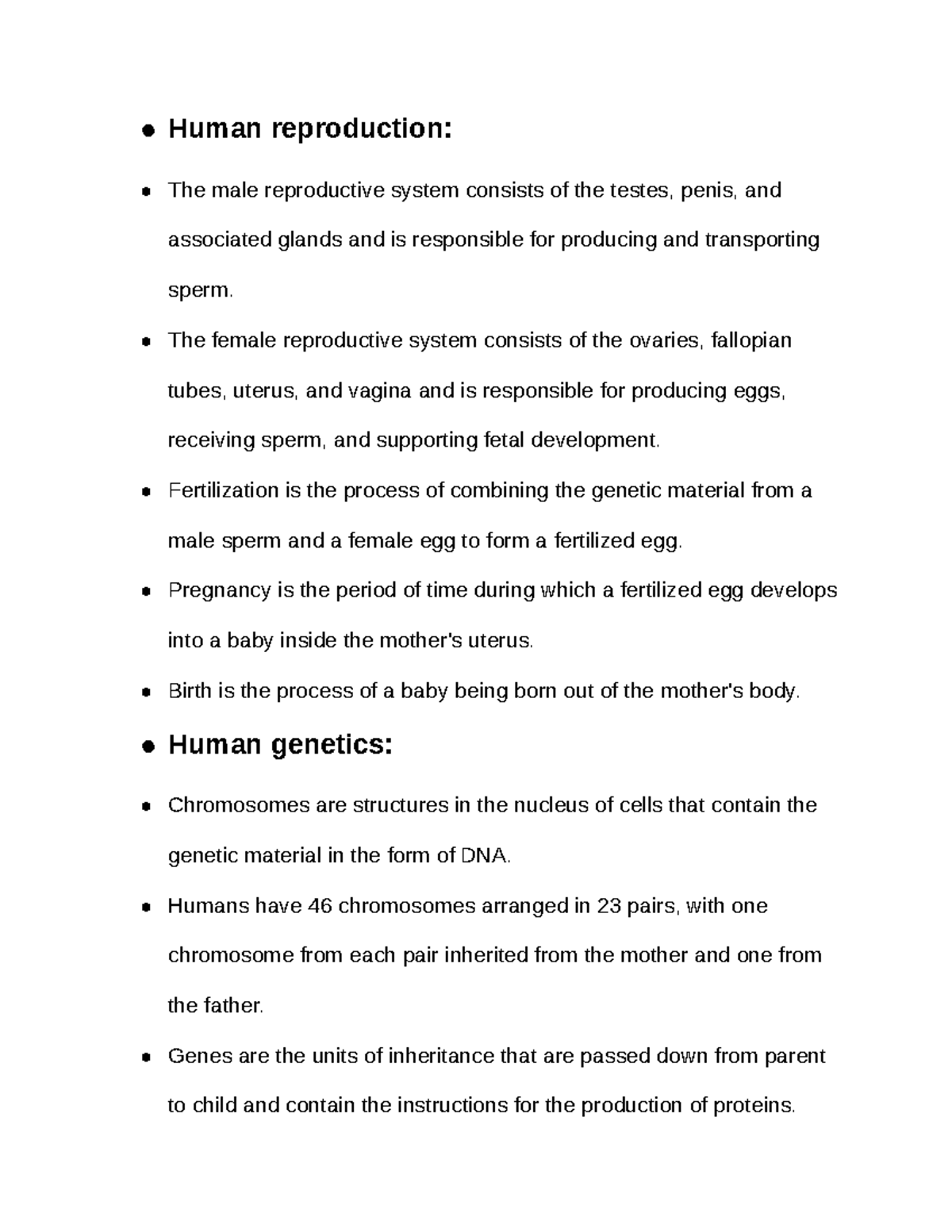 Human reproduction and Human Genetics - Google Docs - Human ...