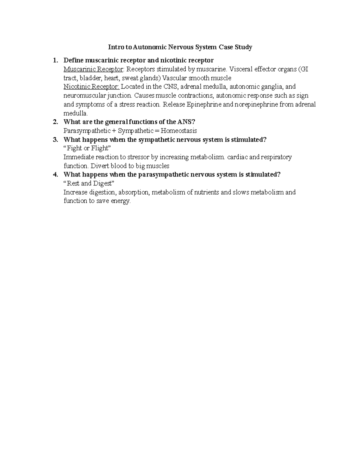 ANSCase Study - Intro to Autonomic Nervous System Case Study Define ...
