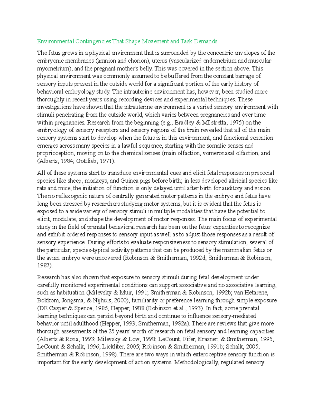 Environmental Contingencies That Shape Movement and Task Demands - This ...