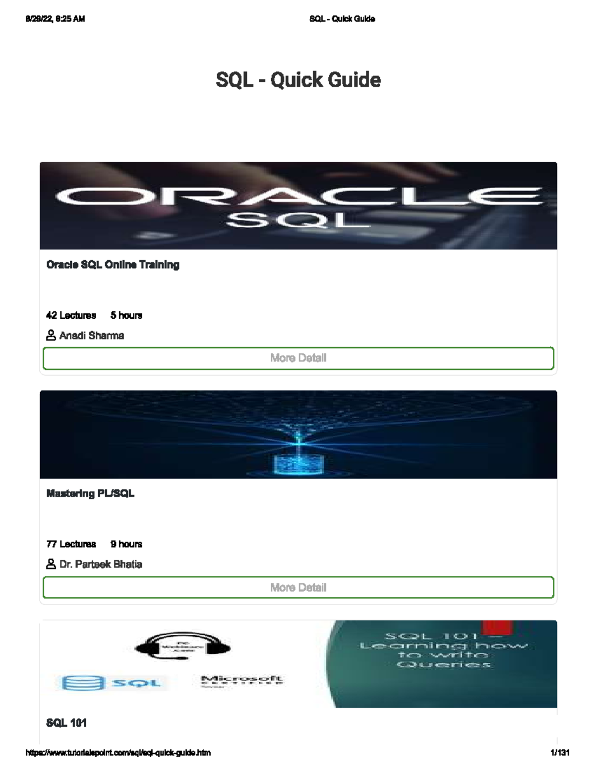 SQL Quick Guide - asda - Bachelor of Science In Electrical Engineering ...