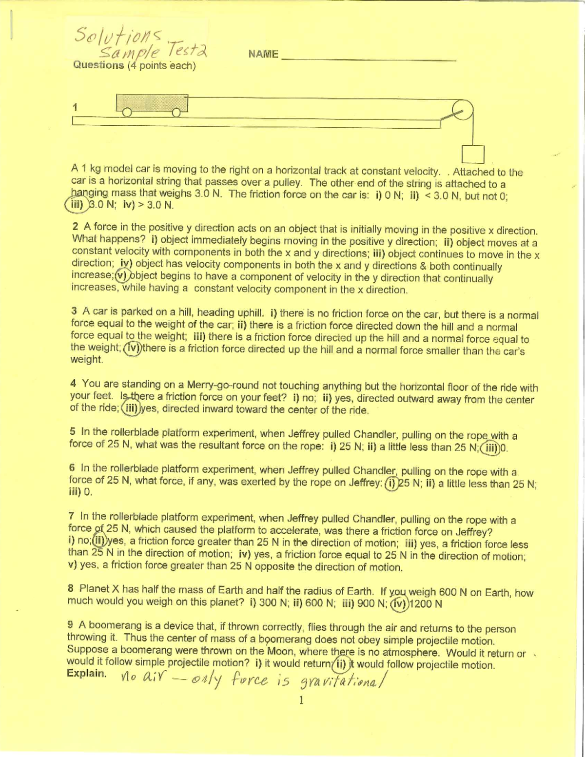 Sample Test 2 Solutions, 253, Fall, 2021 - PHYS 253 - Studocu