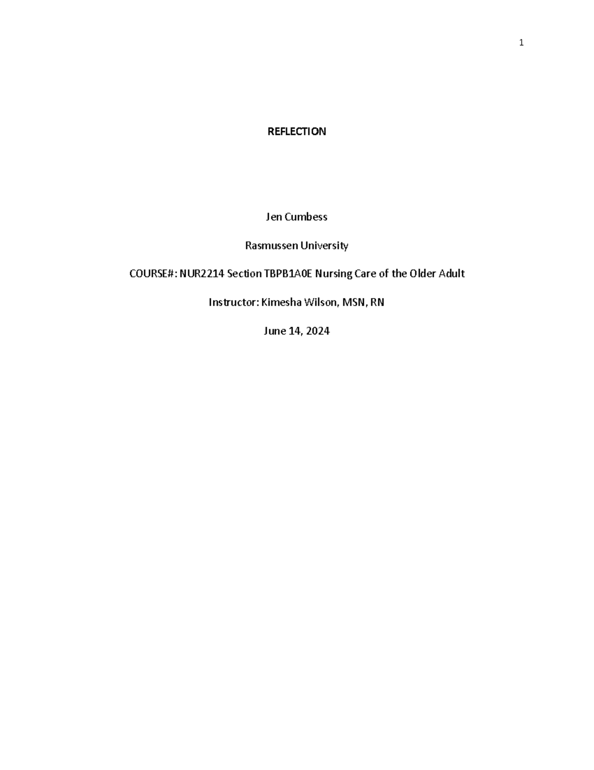 Module 11Assignment-Reflect On Your Development 061424 - REFLECTION Jen ...