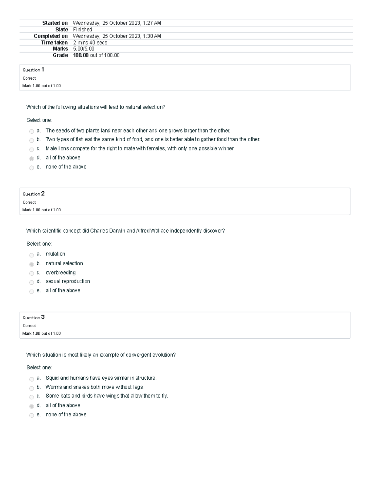Self-Quiz Unit 7 Attempt review 100% - Started on Wednesday, 25 October ...