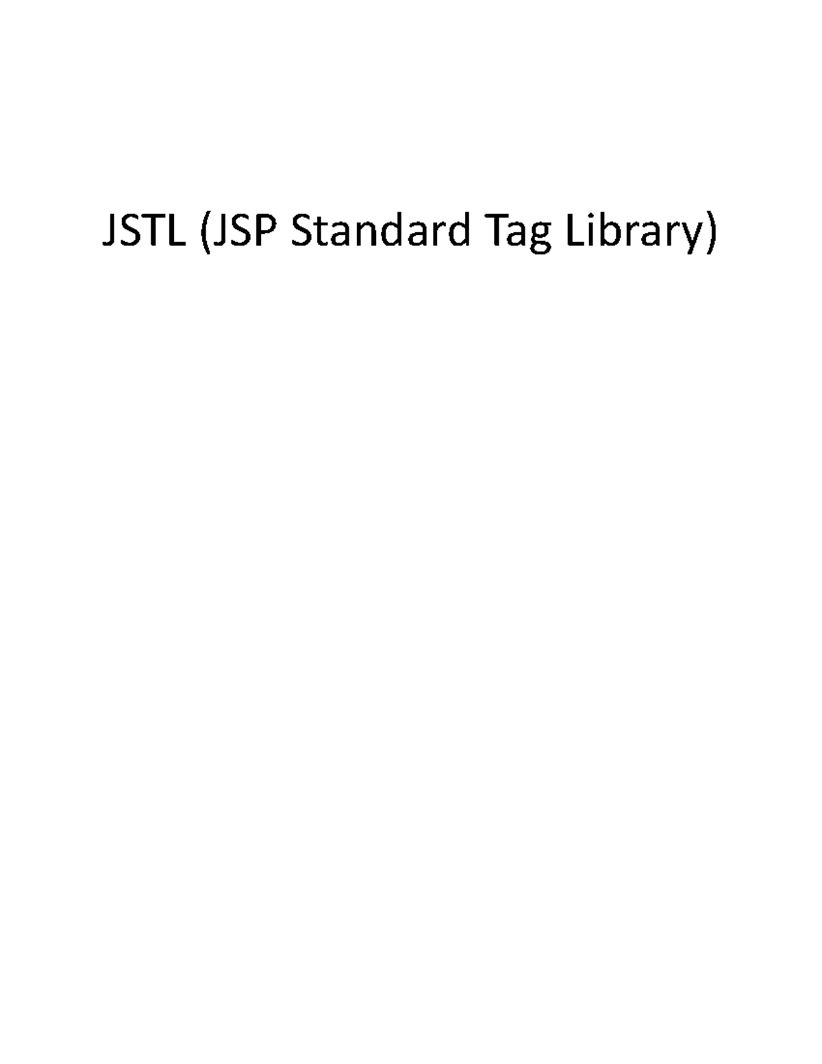 Java Programming Jstl Jsp Standard Tag Library Jsp Expression Language El Introduction