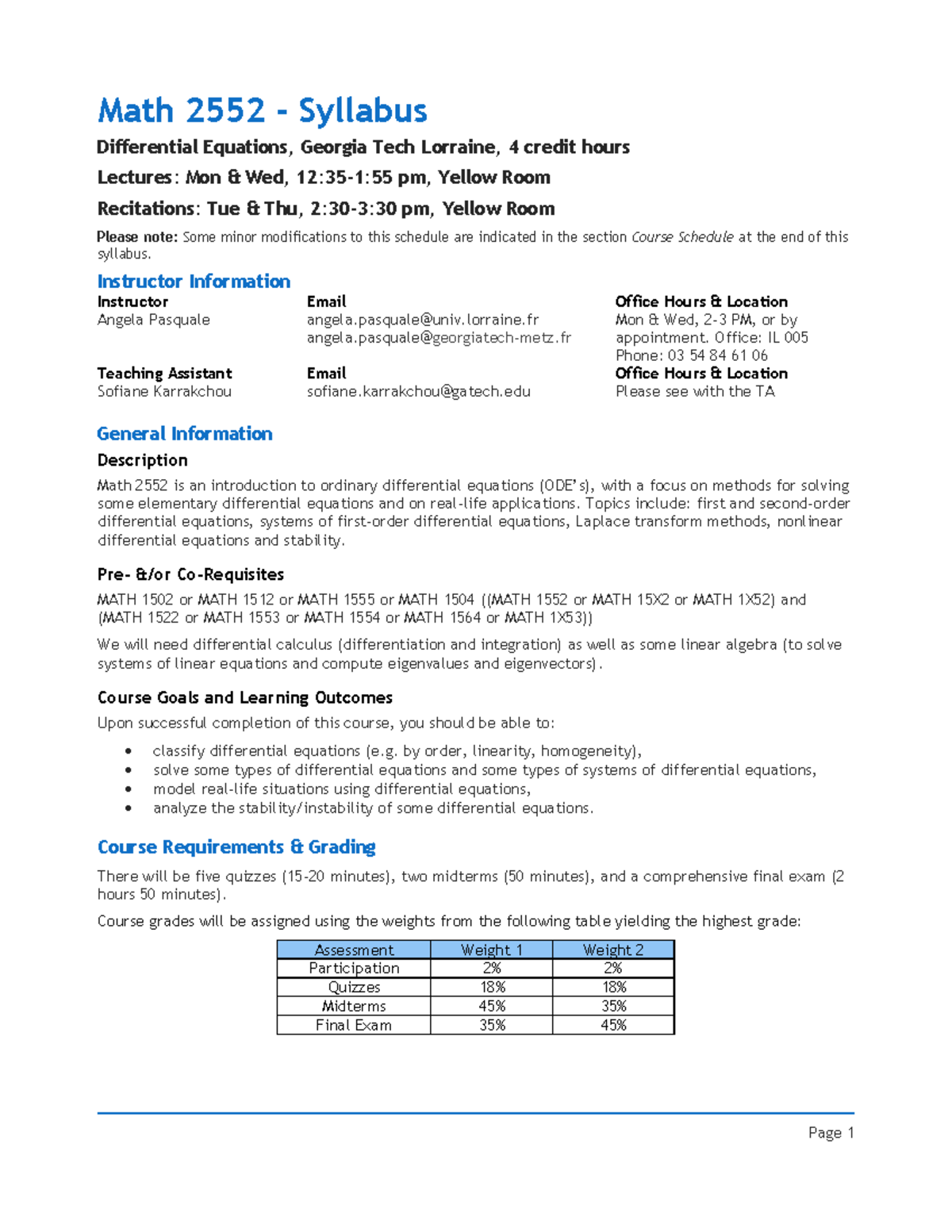 Syllabus 2552 2019 - Coursework - Math 2552 - Syllabus Differential ...