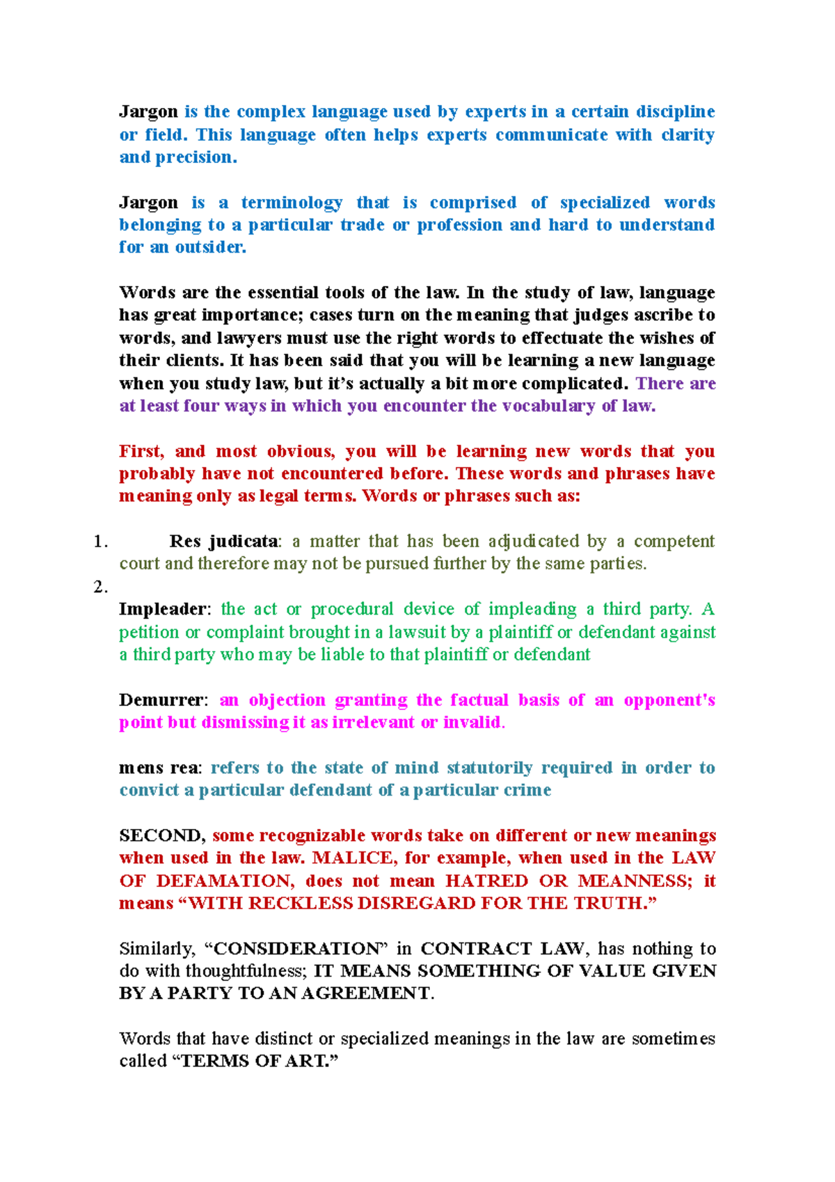 Jargon is the complex language used by experts in a certain discipline ...