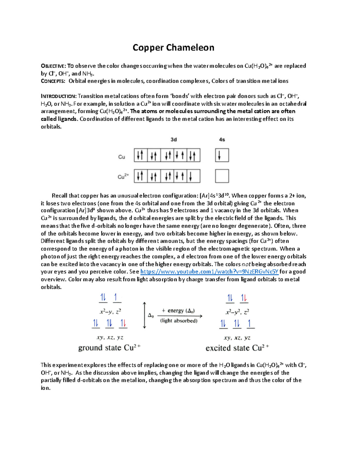 Copper Chameleon - Lab - Copper Chameleon OBJECTIVE: TO observe the ...