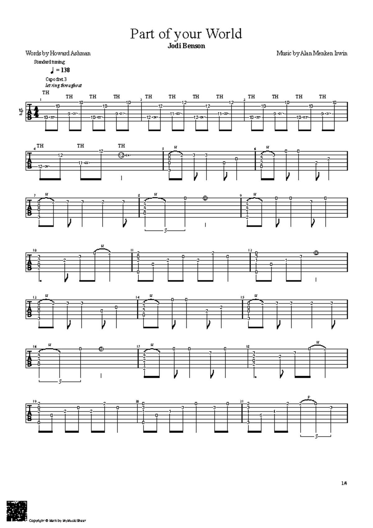 Part of your world - nope - Part of your World Jodi Benson Words by ...