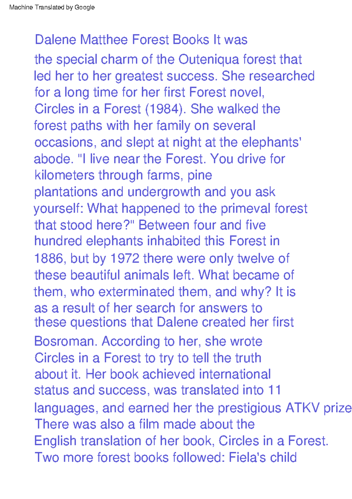 Afrikaans luisterbegruip - Two more forest books followed: Fiela's ...