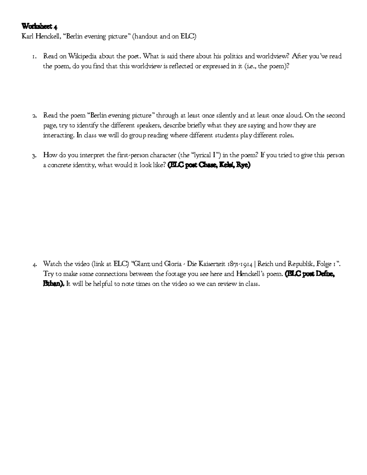 Worksheet 4 (Kark Henckell, Berlin evening picture) - Worksheet 4 Karl ...