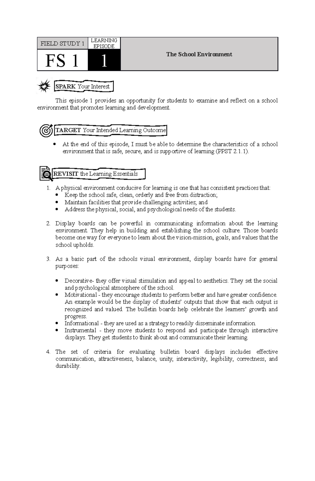 FS401- a porfolio for FS - FIELD STUDY 1 LEARNINGEPISODE The School ...