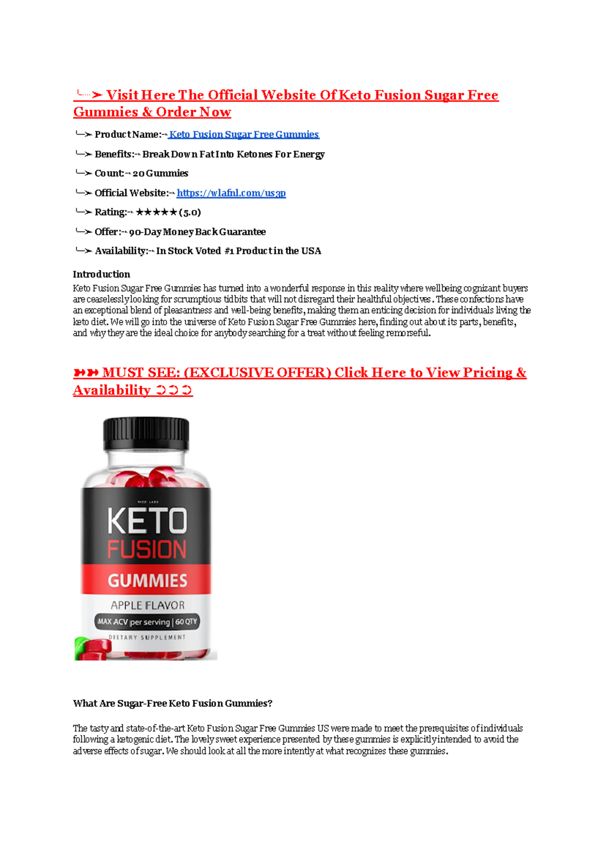 Keto Fusion Sugar Free Gummies Official Website Alert - ╰┈ Visit Here The Official Website Of ...