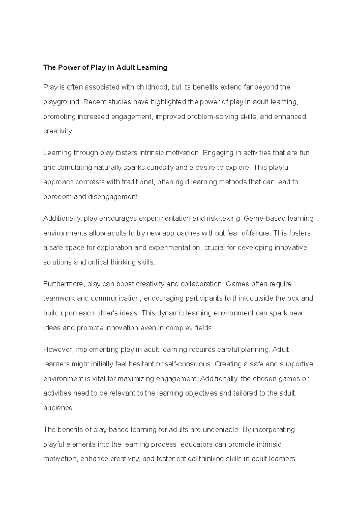 Essay Adult Learning - Understanding the different stages of life ...