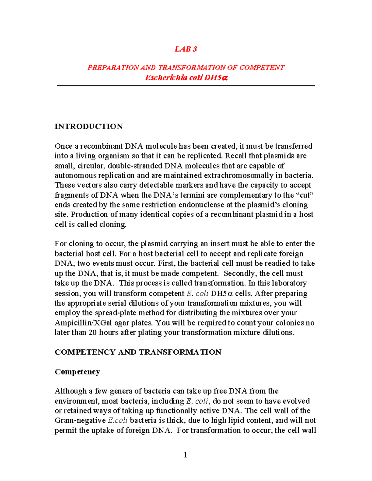 Lab 3 - 2024 - lab 3 - LAB 3 PREPARATION AND TRANSFORMATION OF ...