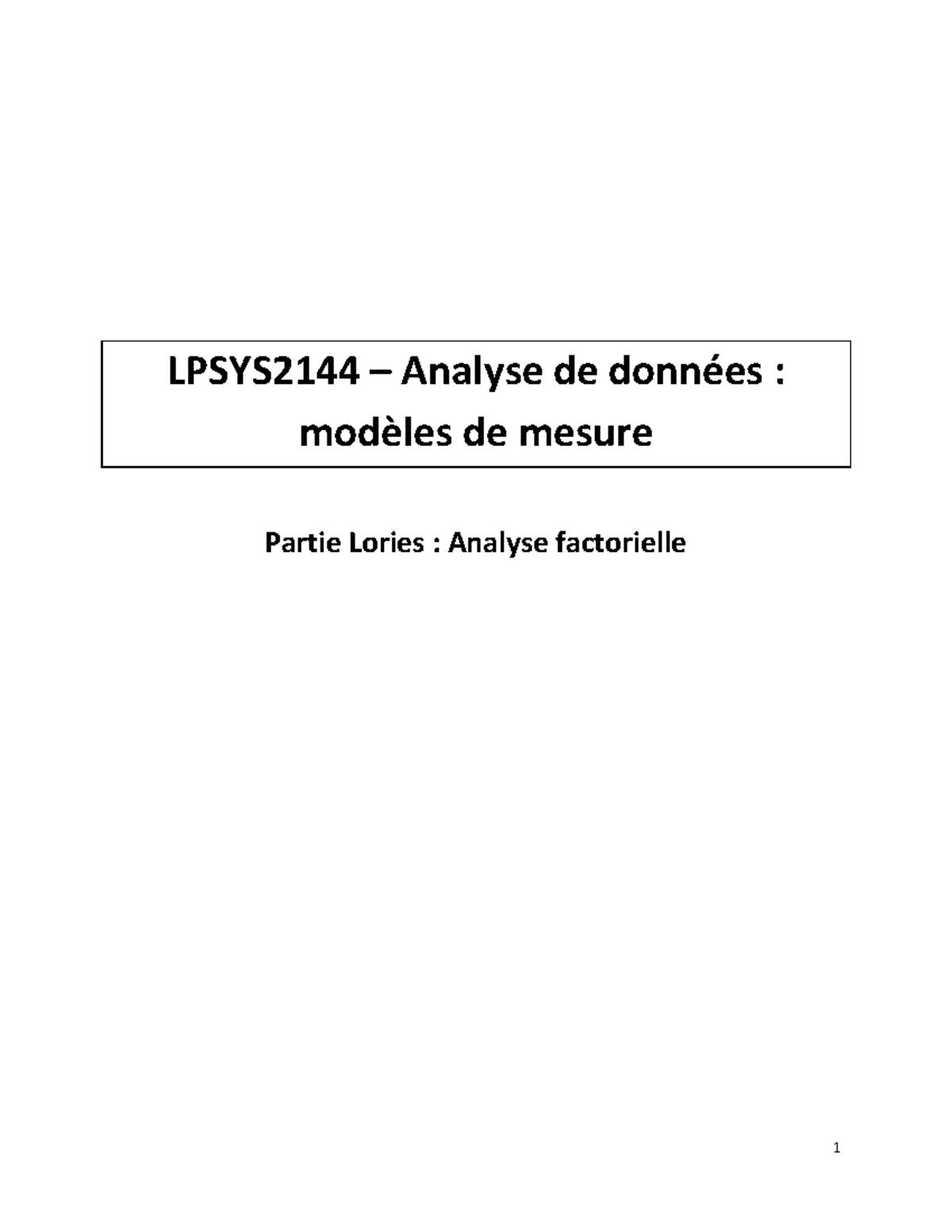 Synthèse Analyse factorielle (sans démo) - Warning: TT: undefined function: 32 Warning: TT ...