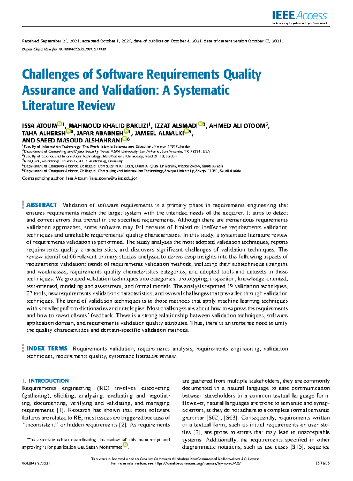 Challenges of Software Requirements Quality Assurance and Validation ...