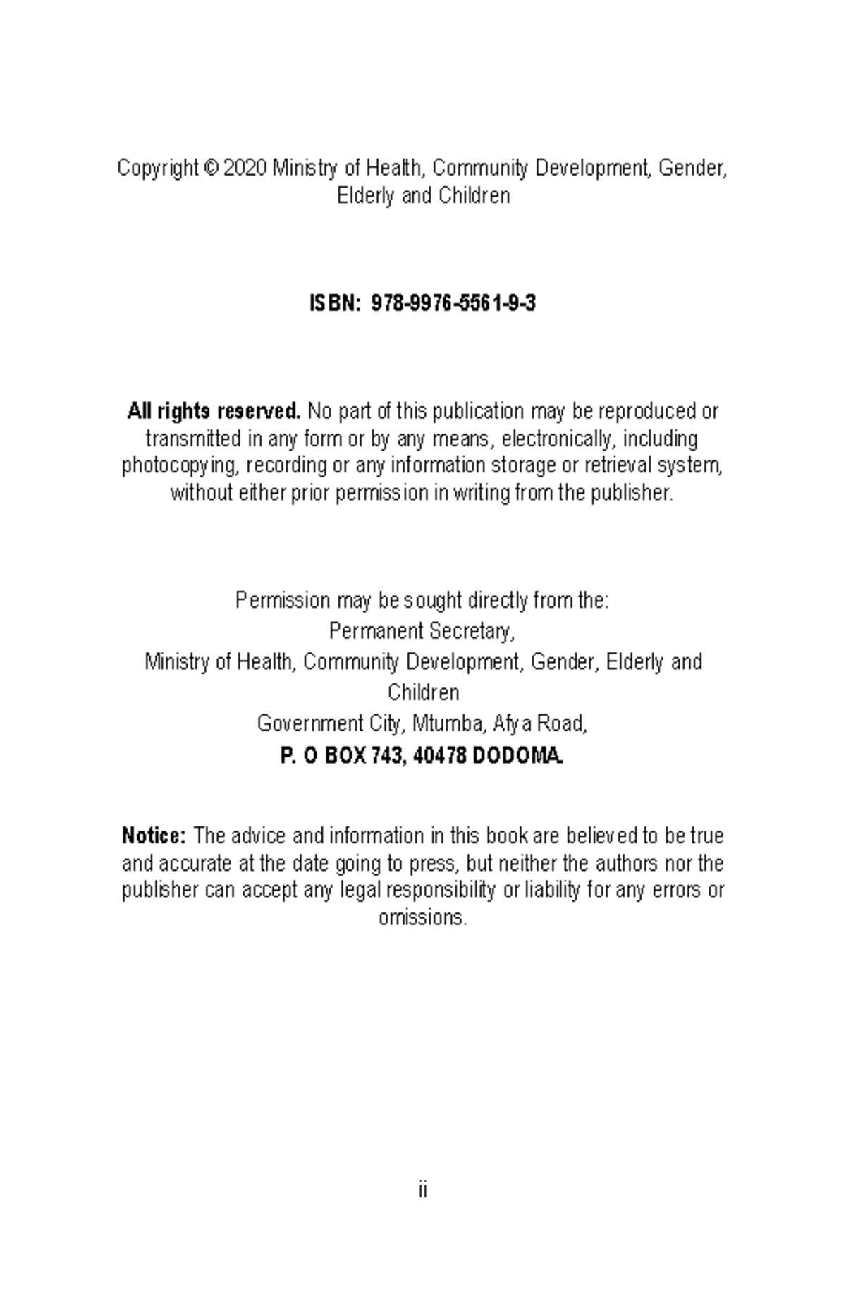 Disciplinary Codes - ii Copyright © 2020 Ministry of Health, Community ...