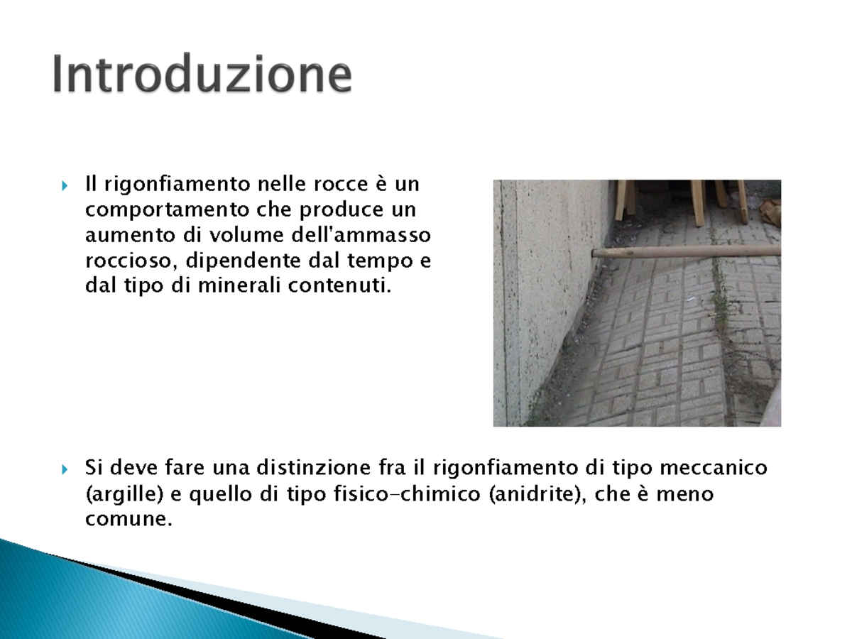 Geologia 2020 swelling-rock - } Il rigonfiamento nelle rocce è un comportamento che produce un ...