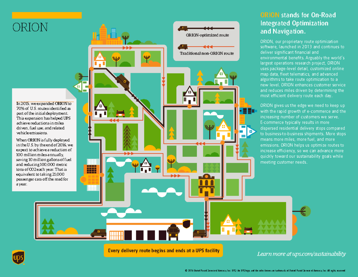 C UPS Orion Handout 2016 - Learn more at ups/sustainability ORION Every ...