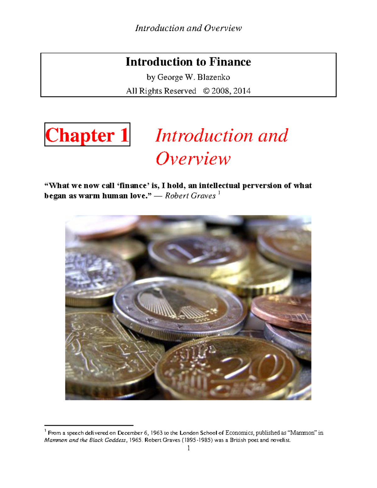 introduction to finance - Introduction to Finance by George W. Blazenko ...