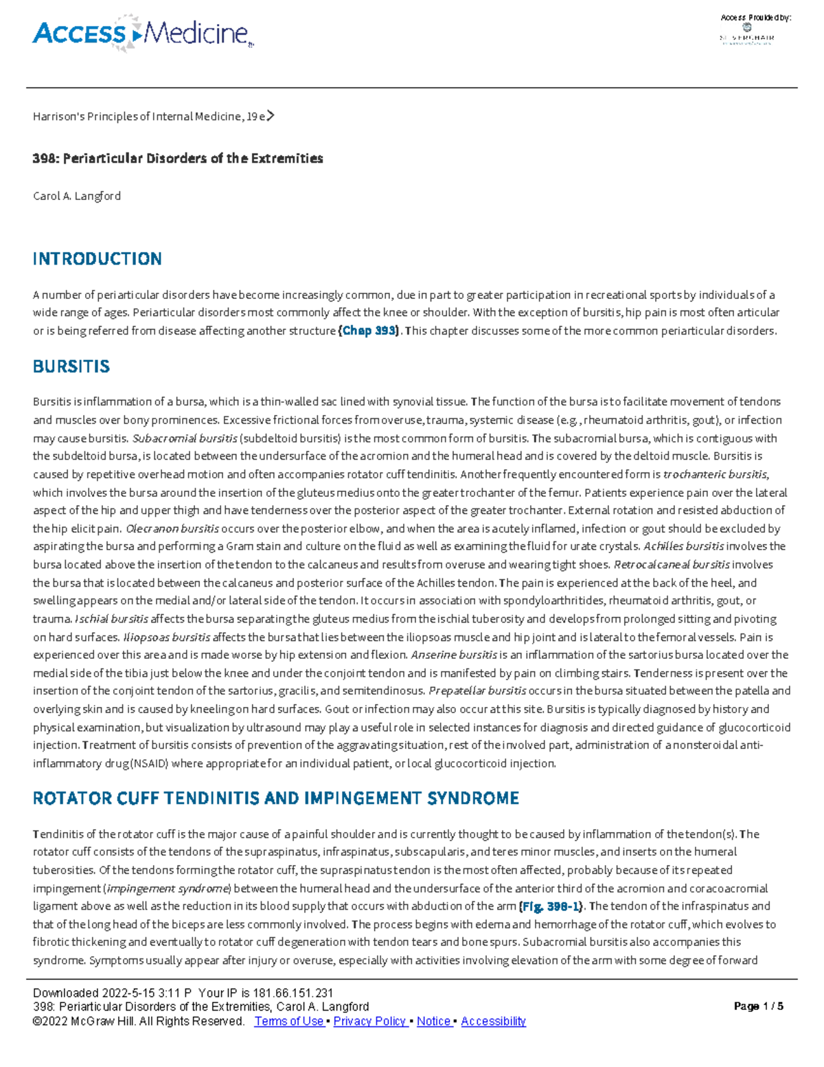 Semana 9 - 398 Periarticular Disorders of the Extremities - - Studocu