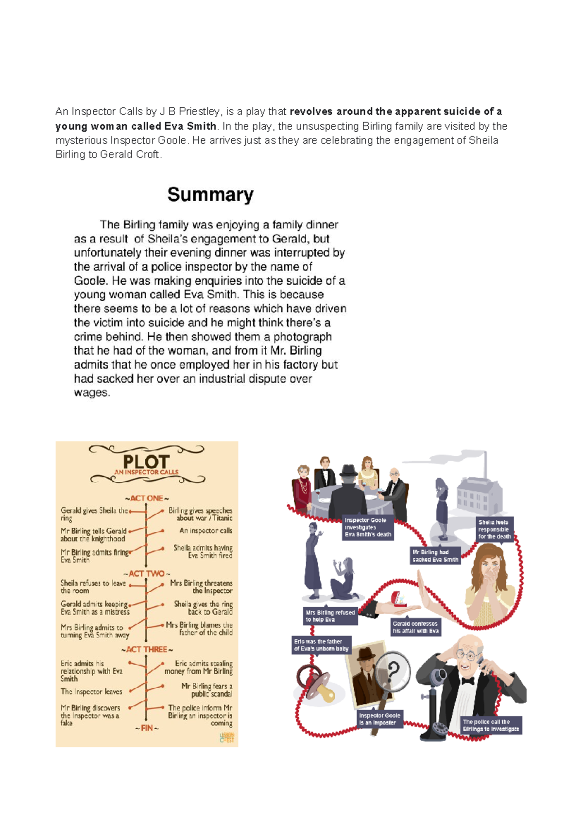 An Inspector Calls - Notes - An Inspector Calls by J B Priestley, is a ...