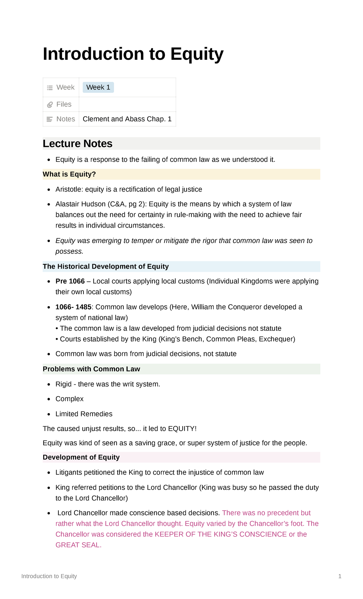 Lecture Uno - Introduction to Equity - Introduction to Equity Week Week ...