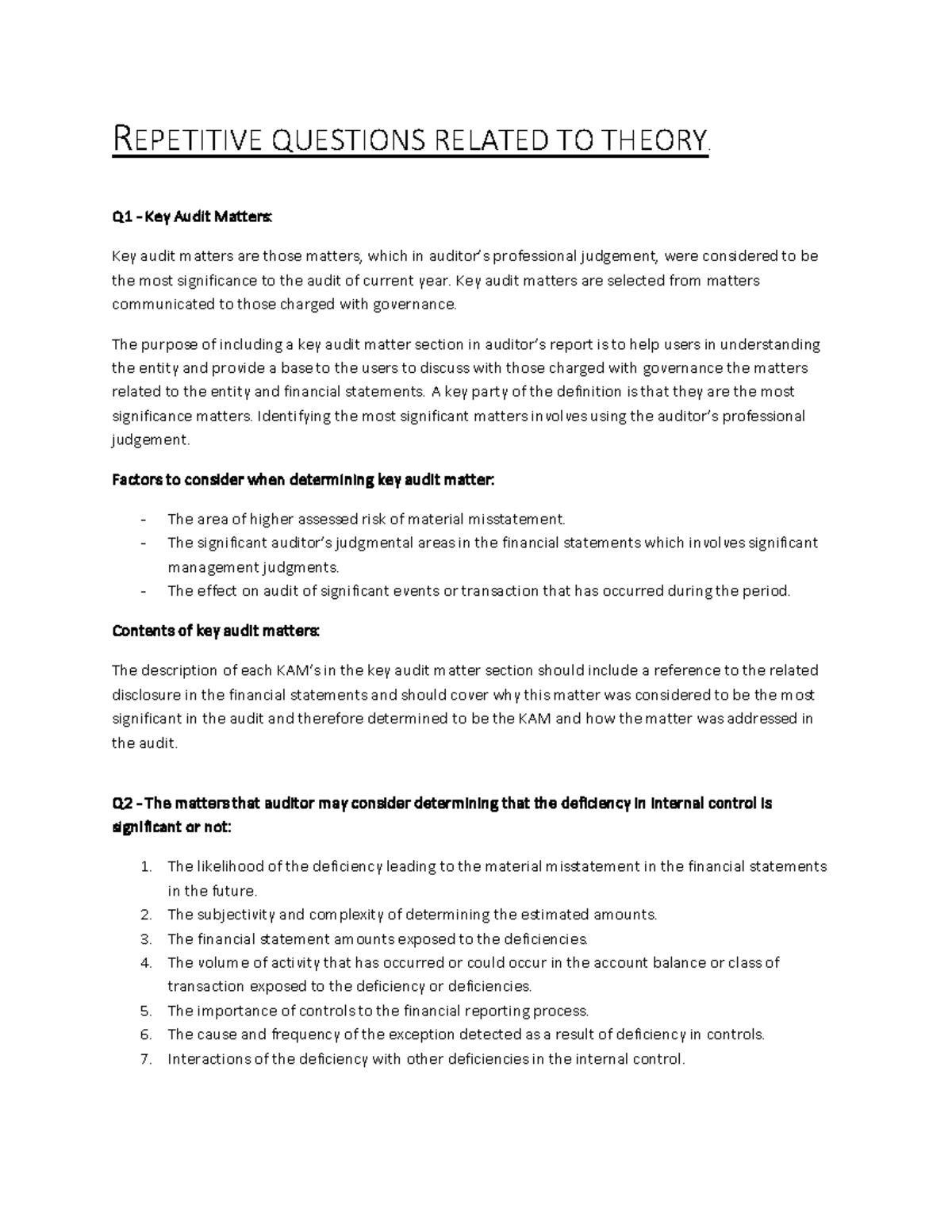 (AA) Repetitive questions related to theory - REPETITIVE QUESTIONS ...