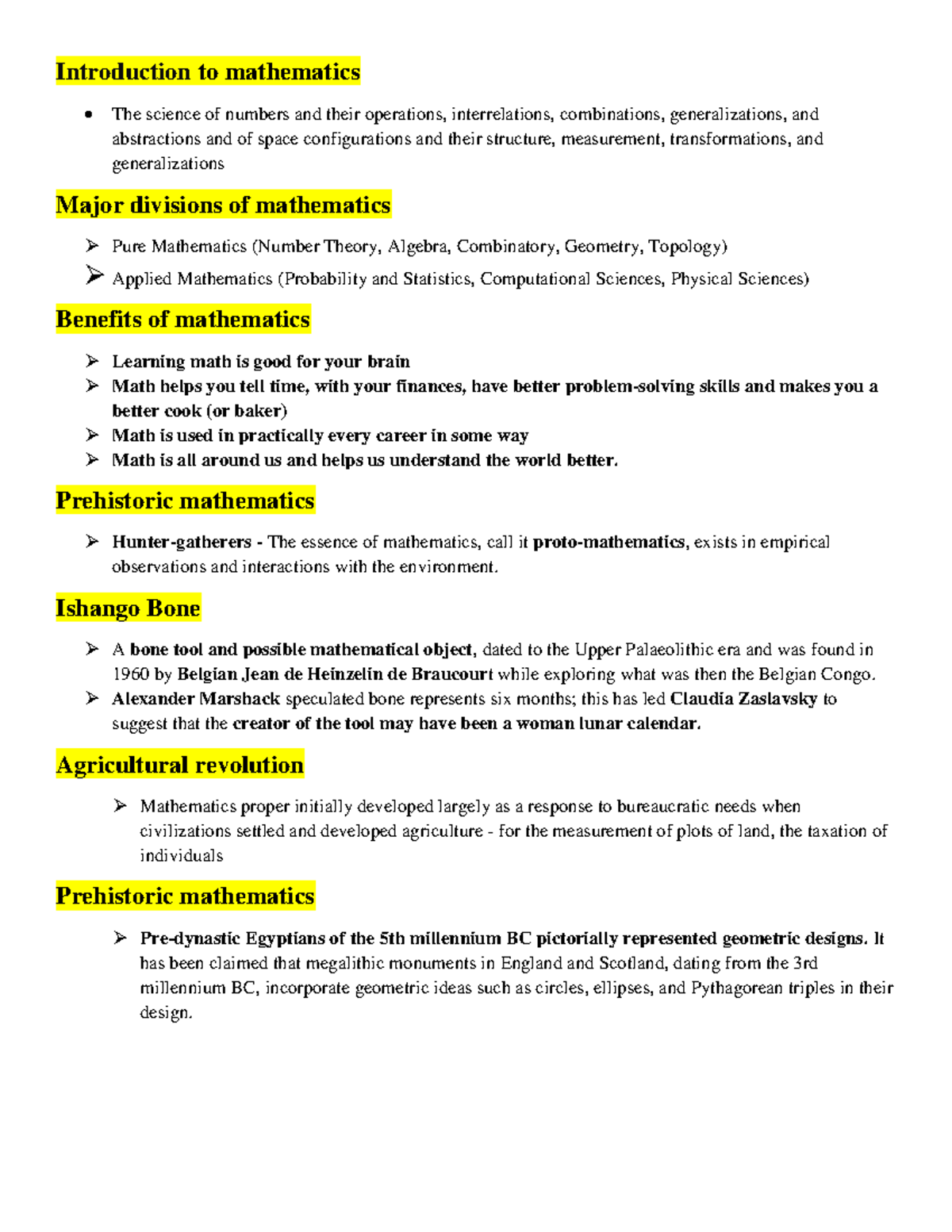 Mmw rev101 - Introduction to mathematics The science of numbers and ...