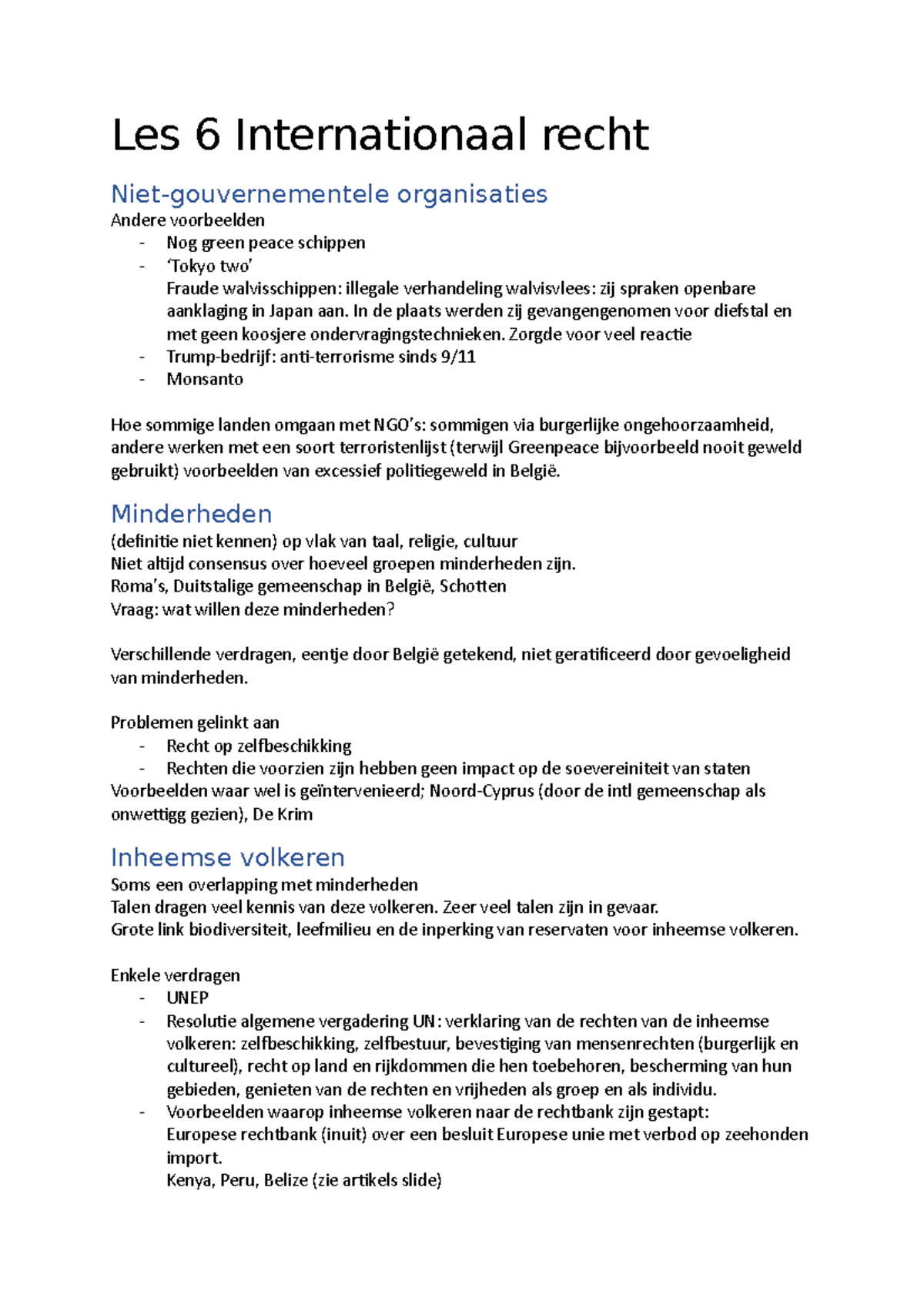 Les 6 Internationaal recht - Les 6 Internationaal recht Niet ...