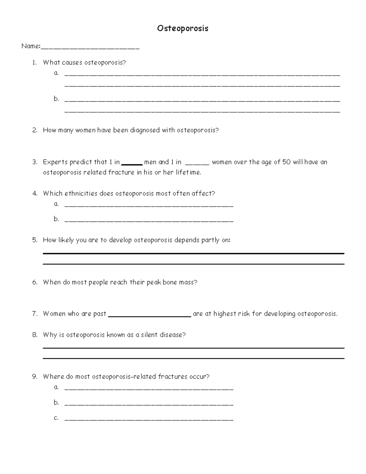 Osteoporosis guided notes original - Osteoporosis Name ...