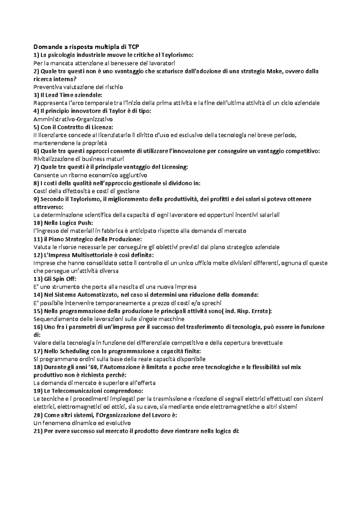 Domande 7 Giugno 2018, domande+risposte - Warning: TT: undefined function: 32 Warning: TT ...