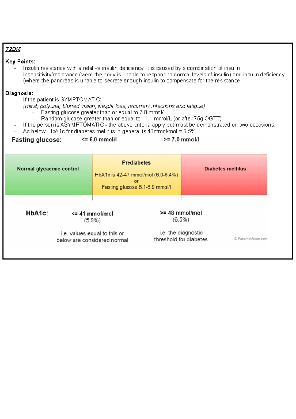 Type 2 Diabetes Mellitus - T2DM Key Points: - Insulin resistance with a ...