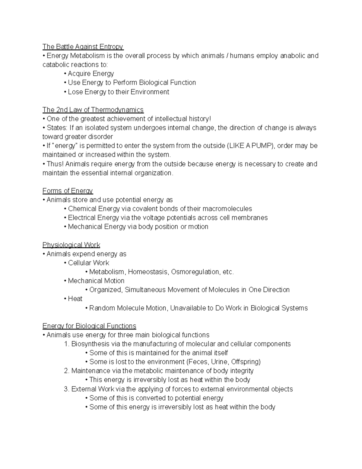 Lecture 19 - professor: joshua lonthair class: bio288 topic: energy ...