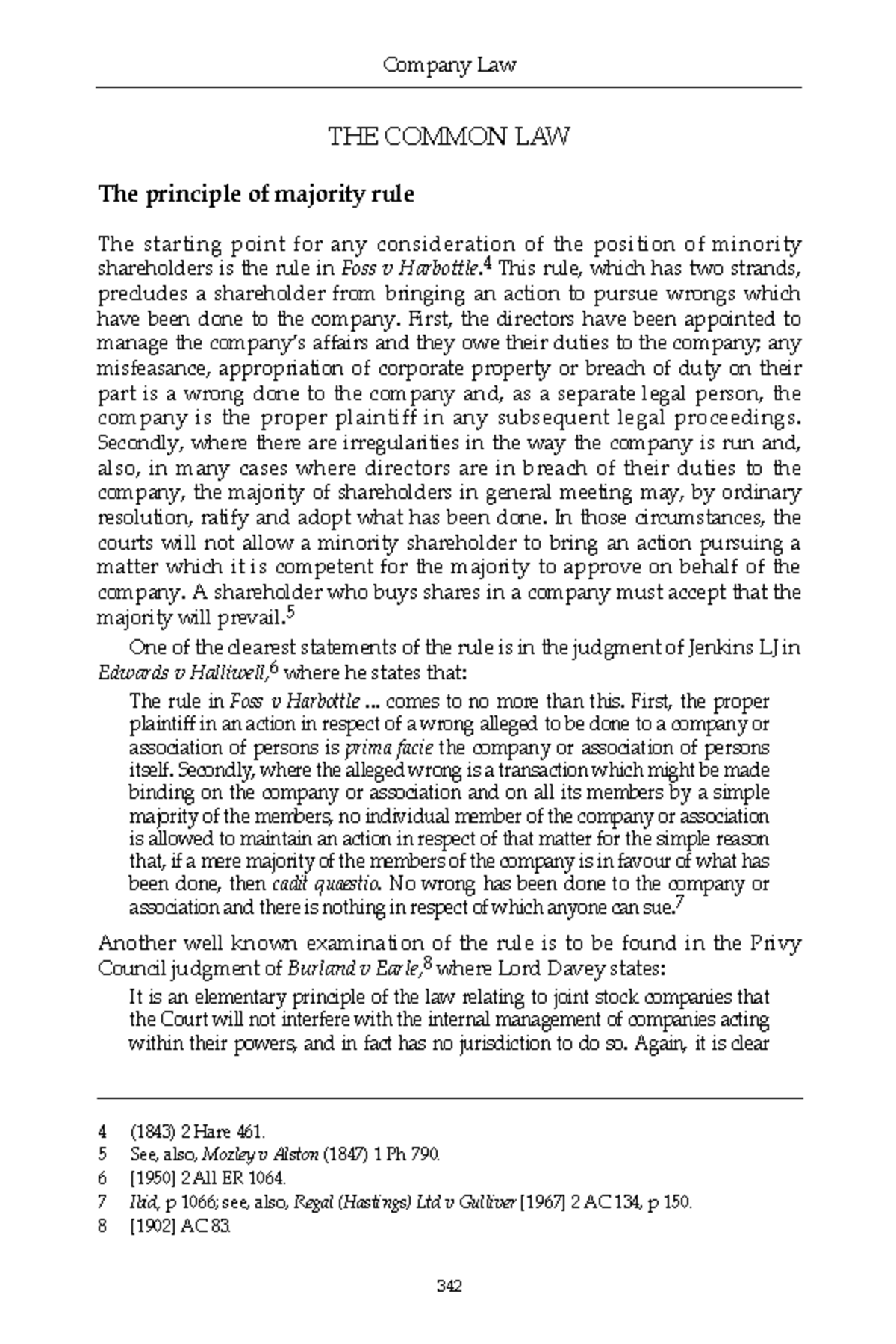Company Law (75) - THE COMMON LAW The principle of majority rule The ...